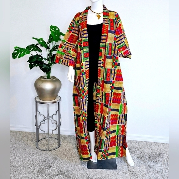 Alkebulan Lifestyle | Jackets & Coats | Long African Kimono Headwrap ...